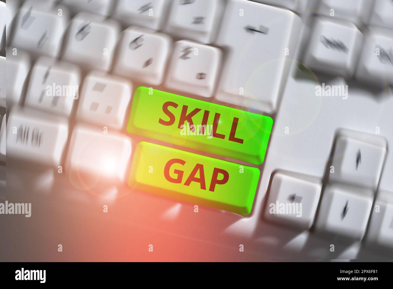 Sign displaying Skill Gap, Concept meaning Refering to a person's ...