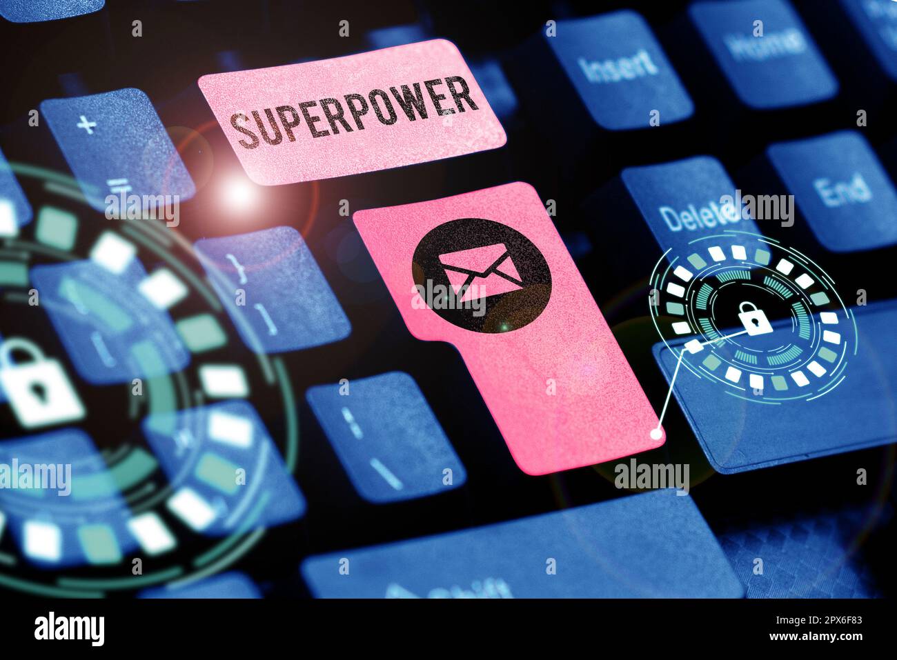 Conceptual caption Superpower, Internet Concept a power or ability of a ...