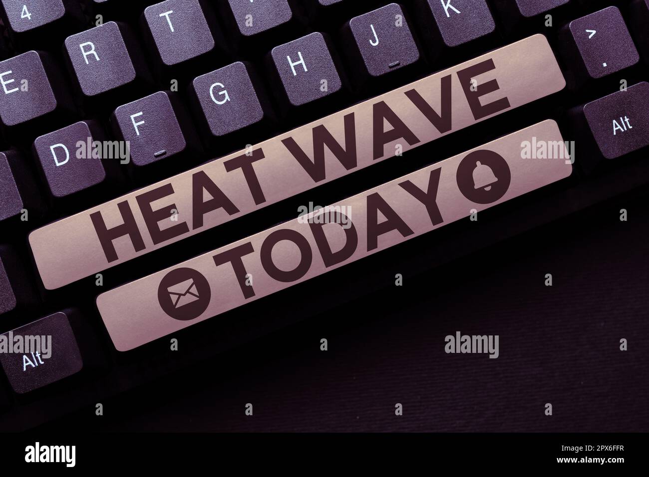 Sign displaying Heat Wave, Word Written on a prolonged period of ...