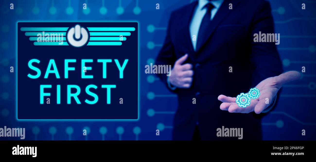 Conceptual display Safety First, Business concept Avoid any unnecessary ... Conceptual display Safety First, Business concept Avoid any unnecessary ...