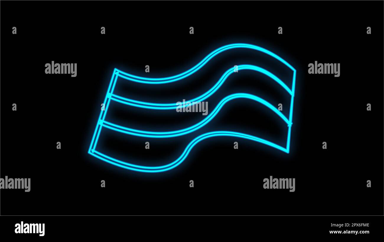 piece of bacon on a black background, vector illustration, neon. a ...