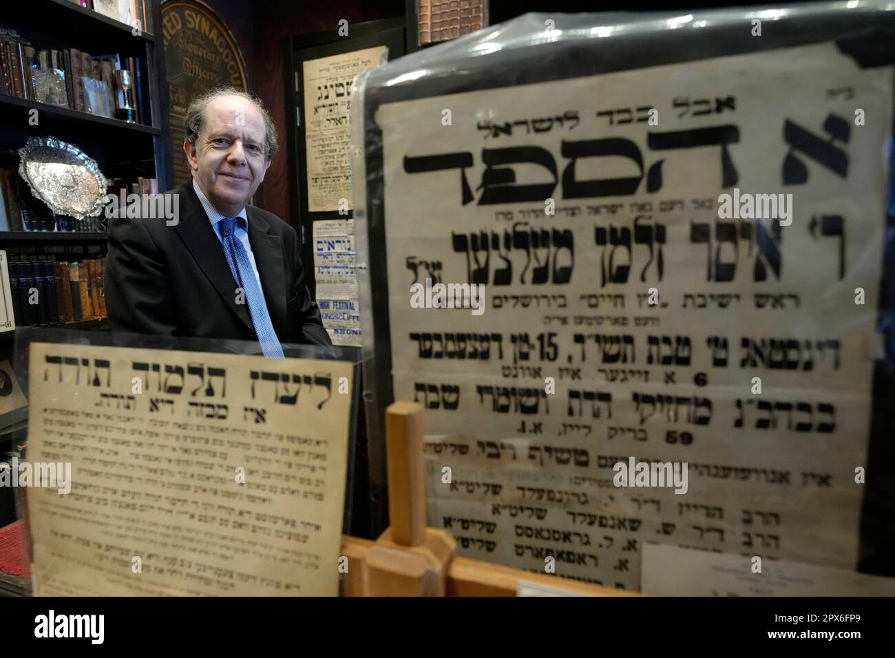 Professor David Latchman with items in his collection of memorabilia ...