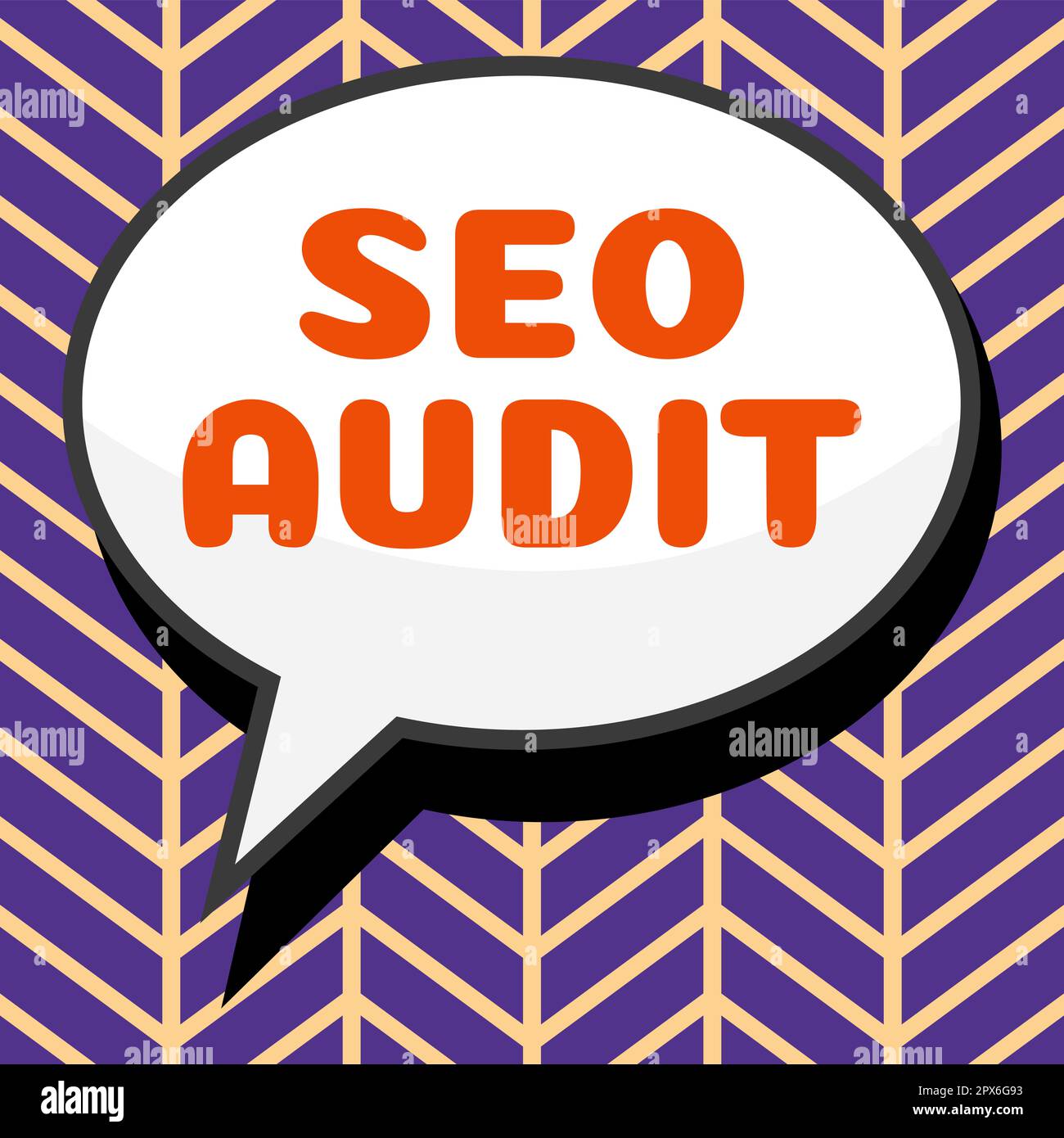 Text caption presenting Seo Audit, Concept meaning Search Engine Optimization validating and ...