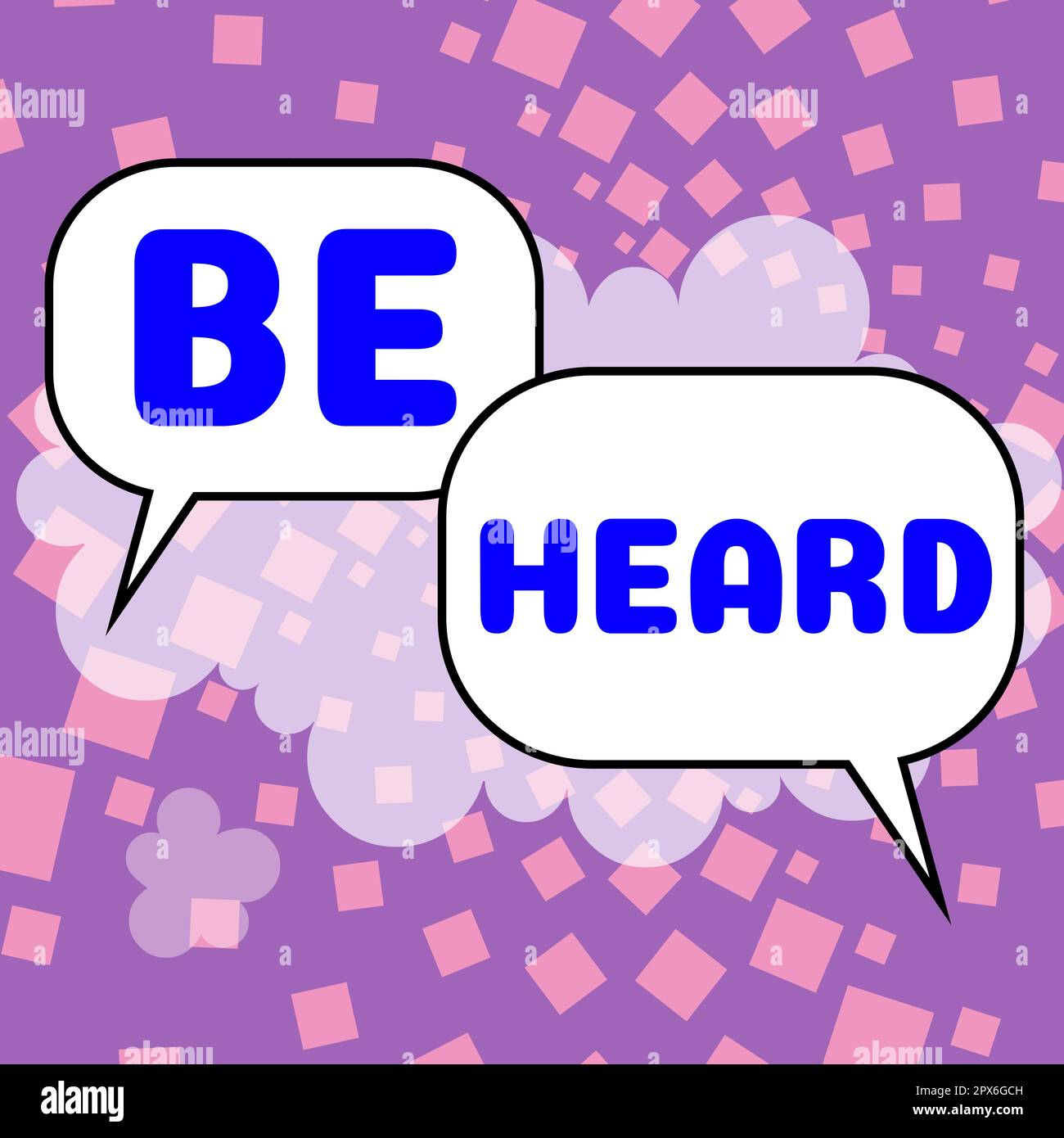 Text sign showing Be Heard, Word for promote a state of complete ...