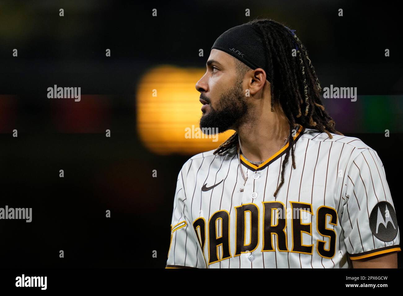 San Diego Padres' Fernando Tatis Jr. batting during the eighth inning ...