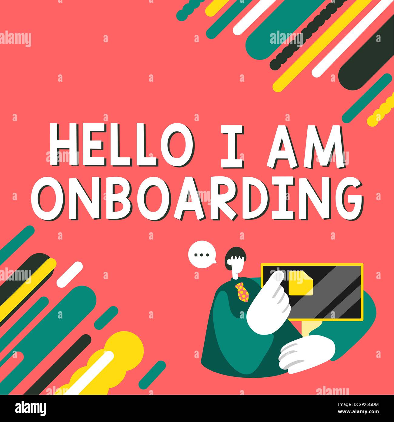 Hand writing sign Hello I Am Onboarding, Business overview Action Process of integrating a new ...