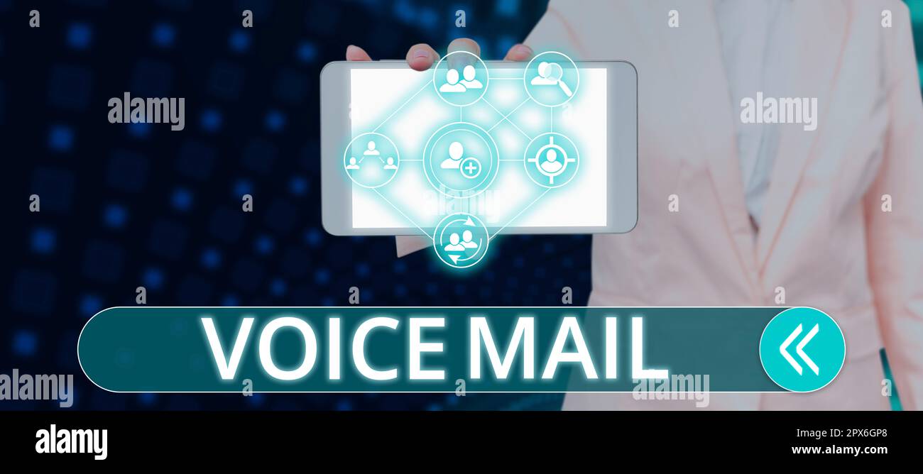 Hand writing sign Voice Mail, Business concept Electronic system that ...