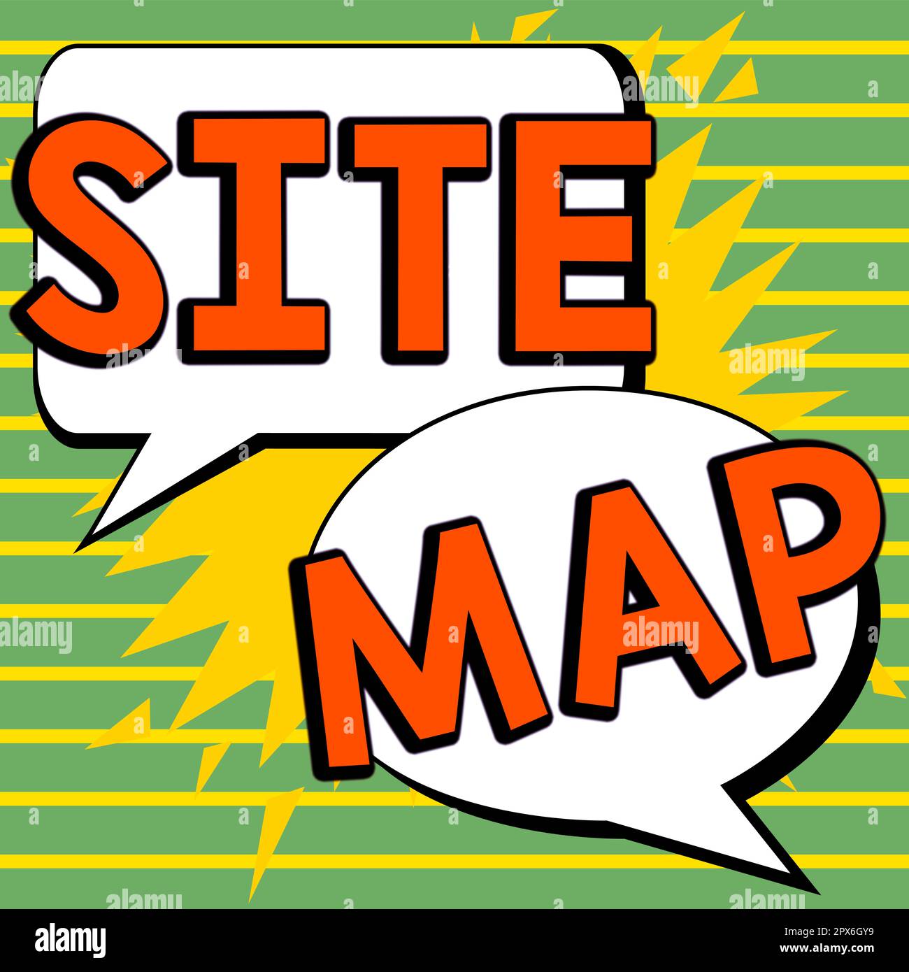 Text showing inspiration Site Map, Business showcase designed to help ...