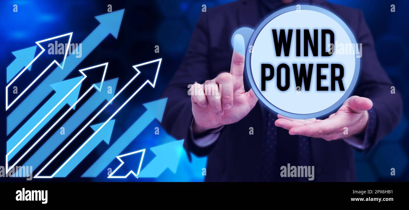 Conceptual caption Wind Power, Internet Concept use of air flow to ...