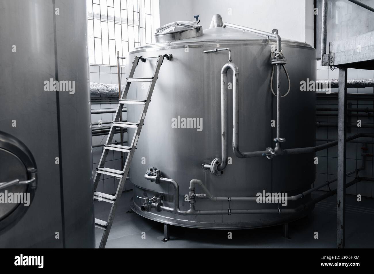 interior of a modern brewery with beer fermentation tanks Stock Photo ...