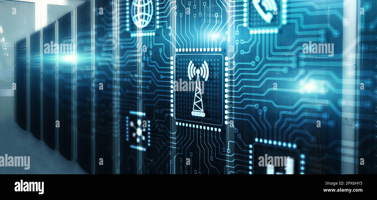 Global Telecom Connection Lines. Business, Data Exchange Stock Photo ...