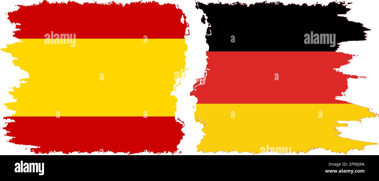 Germany and Spain grunge flags connection, vector Stock Vector Image ...