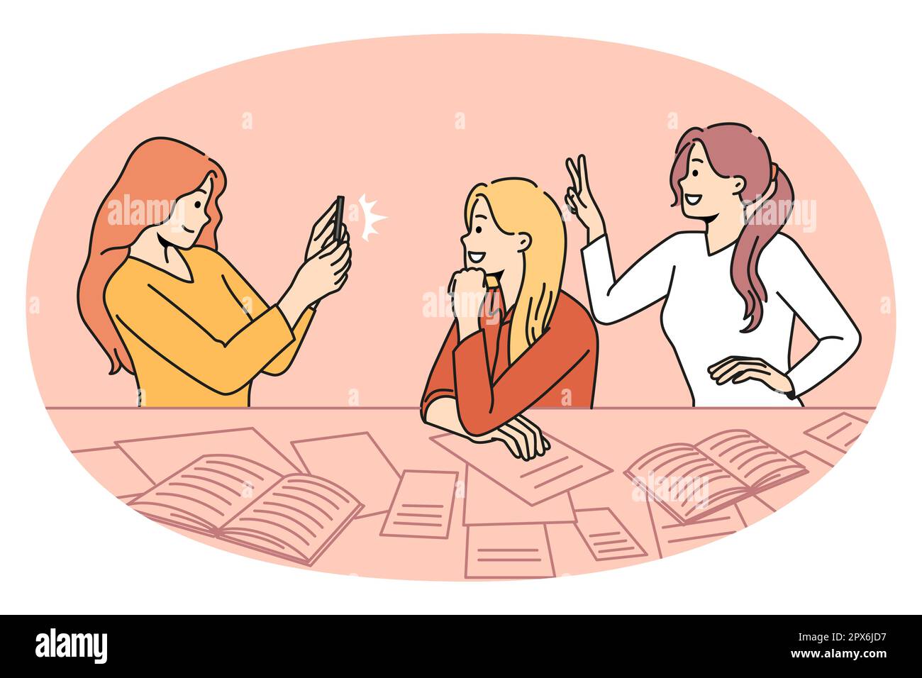 Students rest during break Cut Out Stock Images & Pictures - Alamy