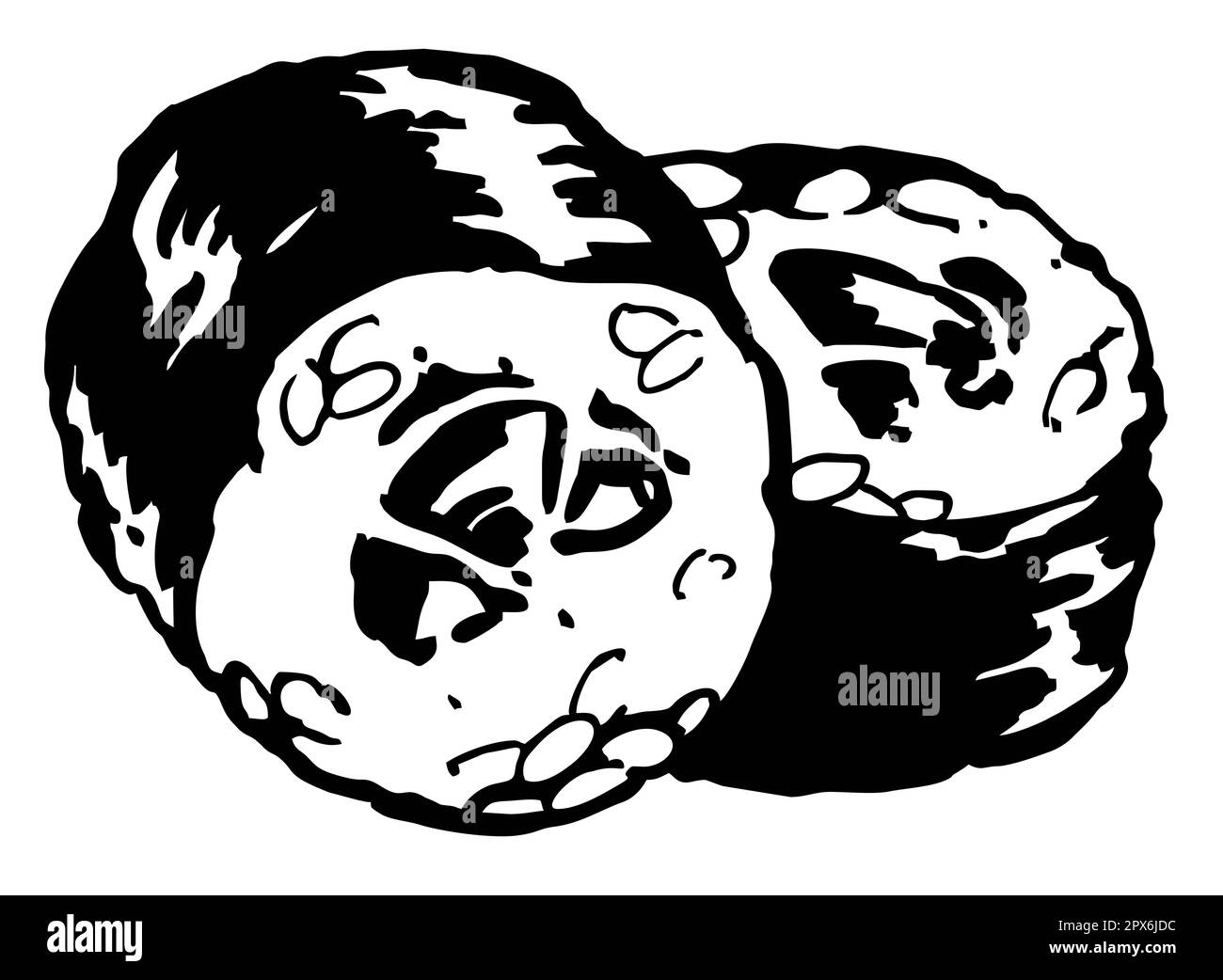 hand draw line art vector illustration sketch japanese food roll rice ...