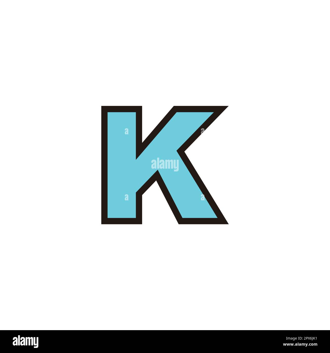 Letter K blue, outline geometric symbol simple logo vector Stock Vector ...