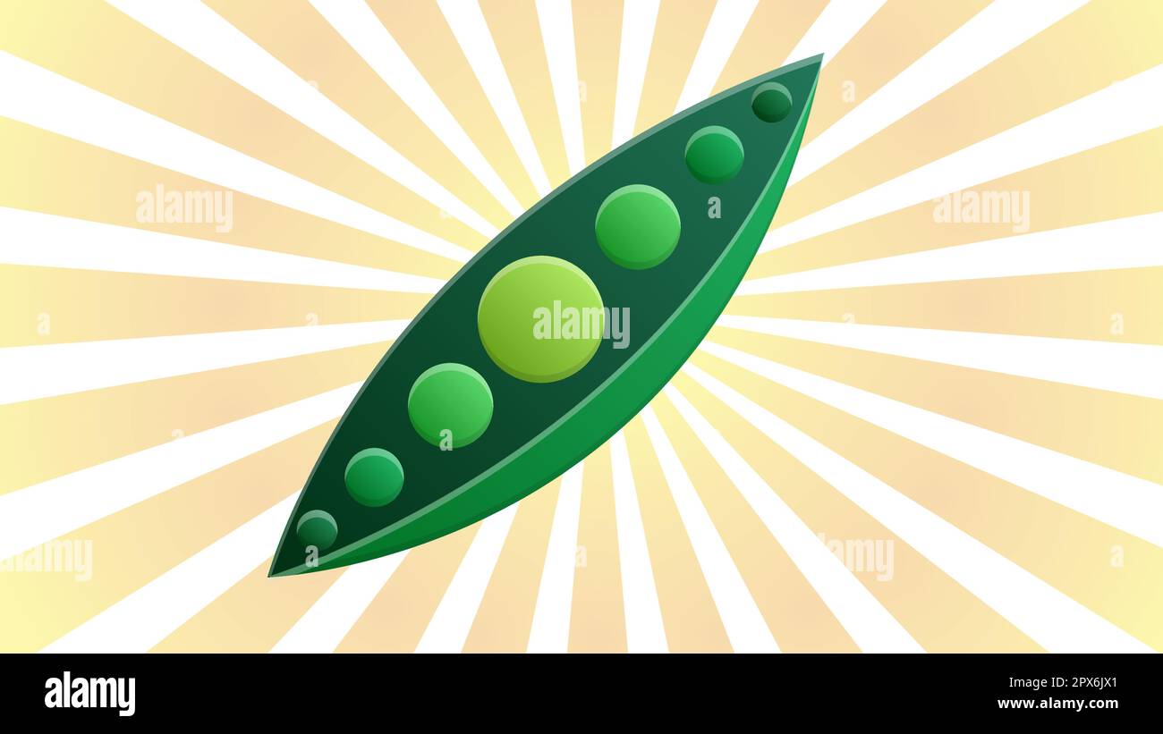 green peas on a white-orange retro background, vector illustration ...