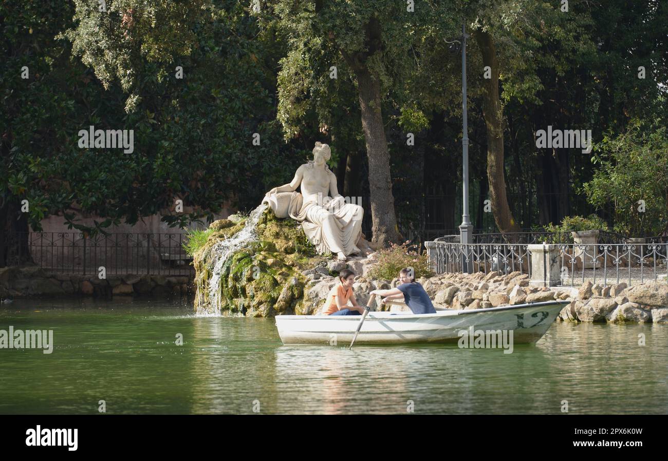 Fountain, Temple of Aesculapius, Park, Villa Borghese, Rome, Italy Stock Photo - Alamy