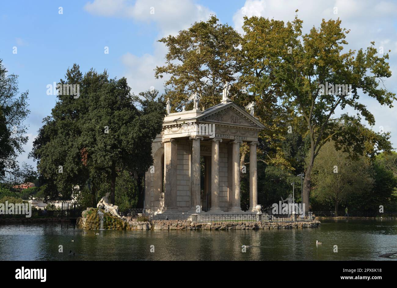 Temple of Aesculapius, Park, Villa Borghese, Rome, Italy Stock Photo - Alamy