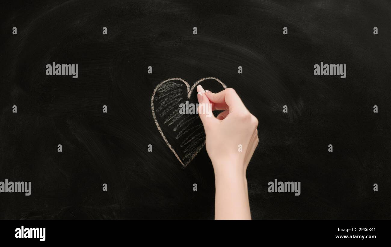 Love sign romantic message hand drawing heart Stock Photo - Alamy