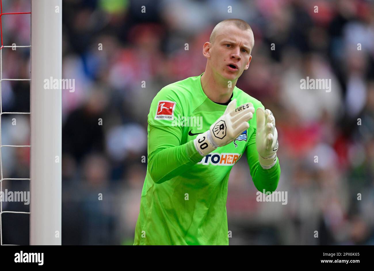 Goalkeeper Oliver Christensen Hertha BSC Berlin (01) Gesture Gesture ...
