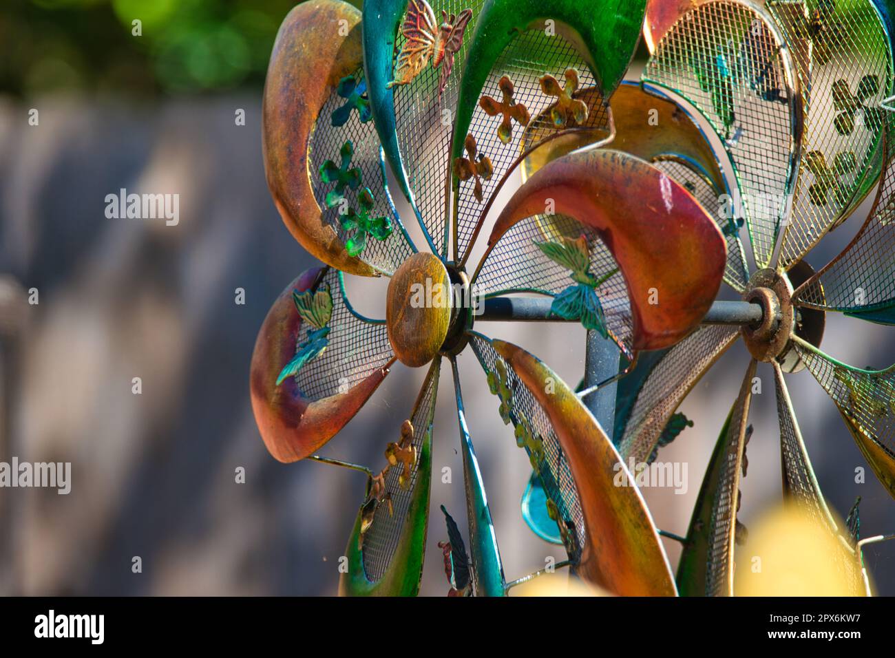 Colorful Garden Windmill Stock Photo - Alamy