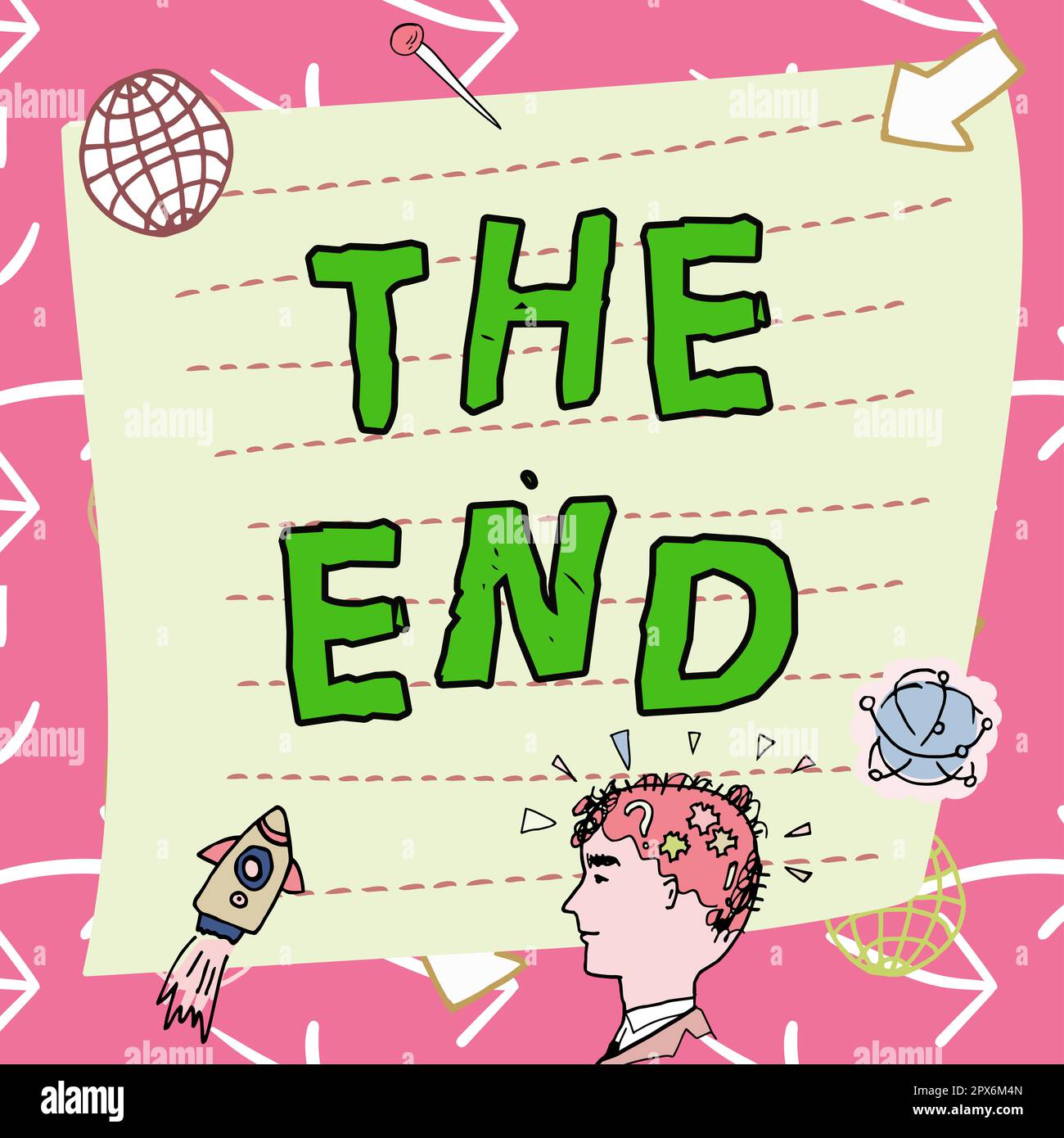 Handwriting text The End, Word for Final part of play relationship ...