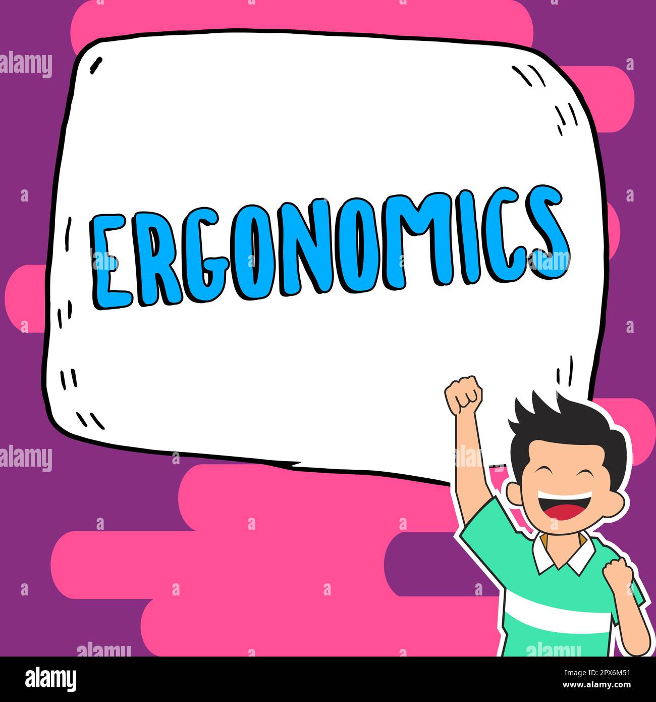 Sign displaying Ergonomics, Word for fitting or designing a workplace ...