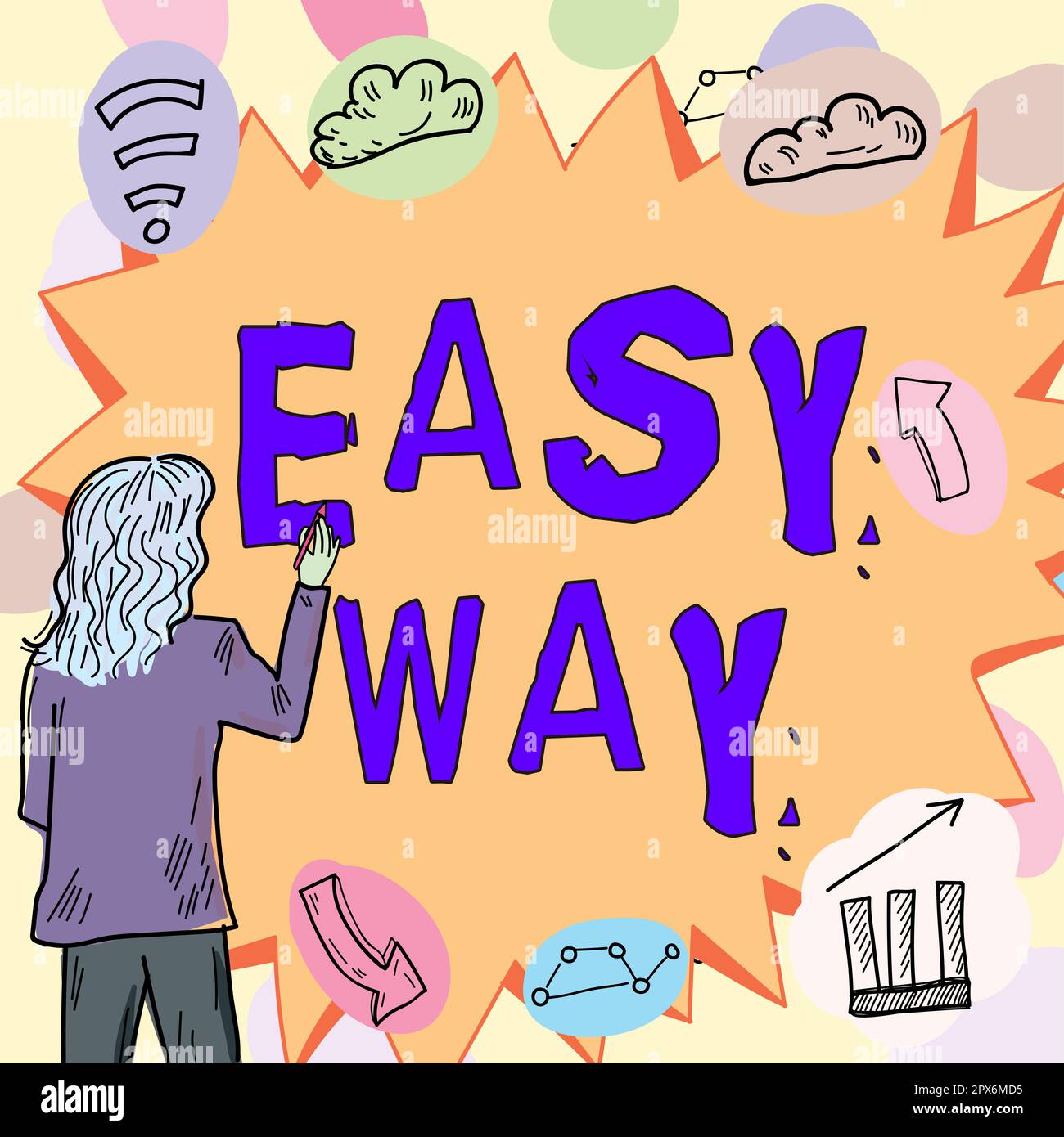 Hand writing sign Easy Way, Conceptual photo making hard decision ...