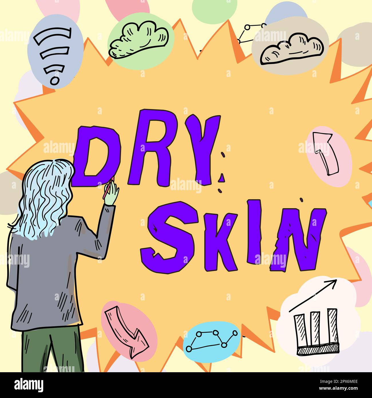 Handwriting text Dry Skin, Concept meaning uncomfortable condition ...