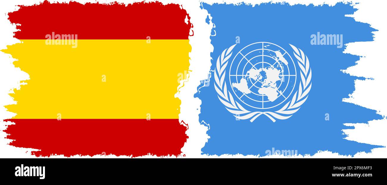 UN and Spain grunge flags connection, vector Stock Vector Image & Art ...