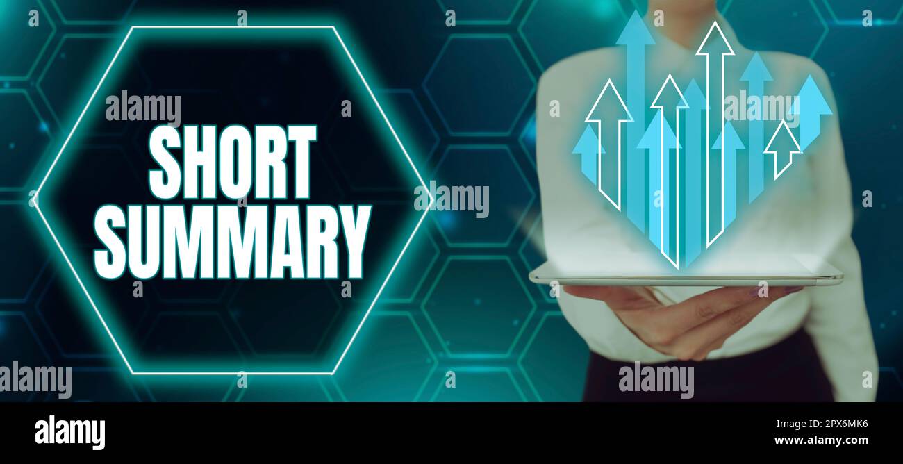 Text Showing Inspiration Short Summary Internet Concept Brief Statement Of Main Points Clear