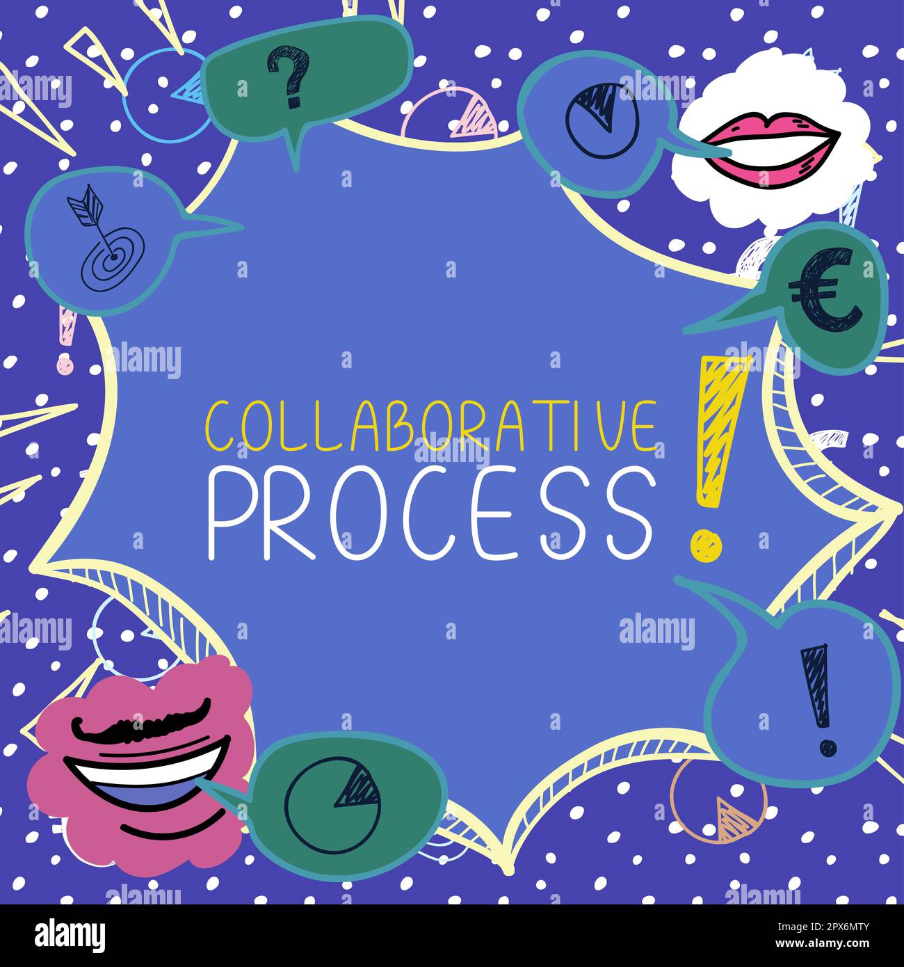 Sign Displaying Collaborative Process Word Written On People And