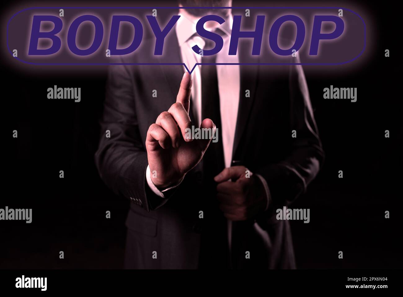Text caption presenting Body Shop, Concept meaning a shop where ...
