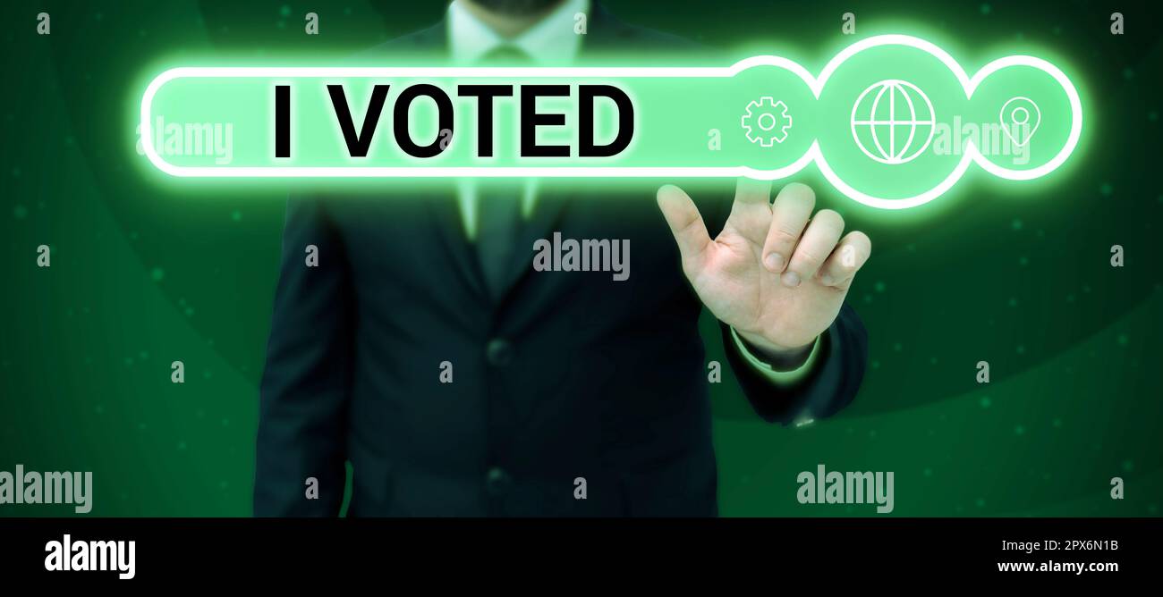 Handwriting text I Voted, Word for indication of a choice between two ...