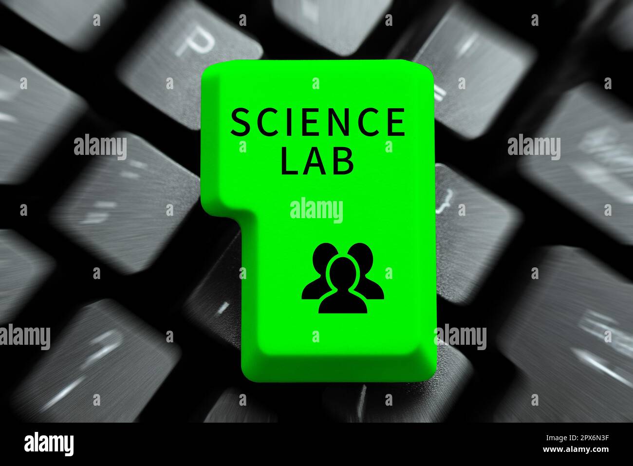 Text caption presenting Science Lab, Business concept special facility ...