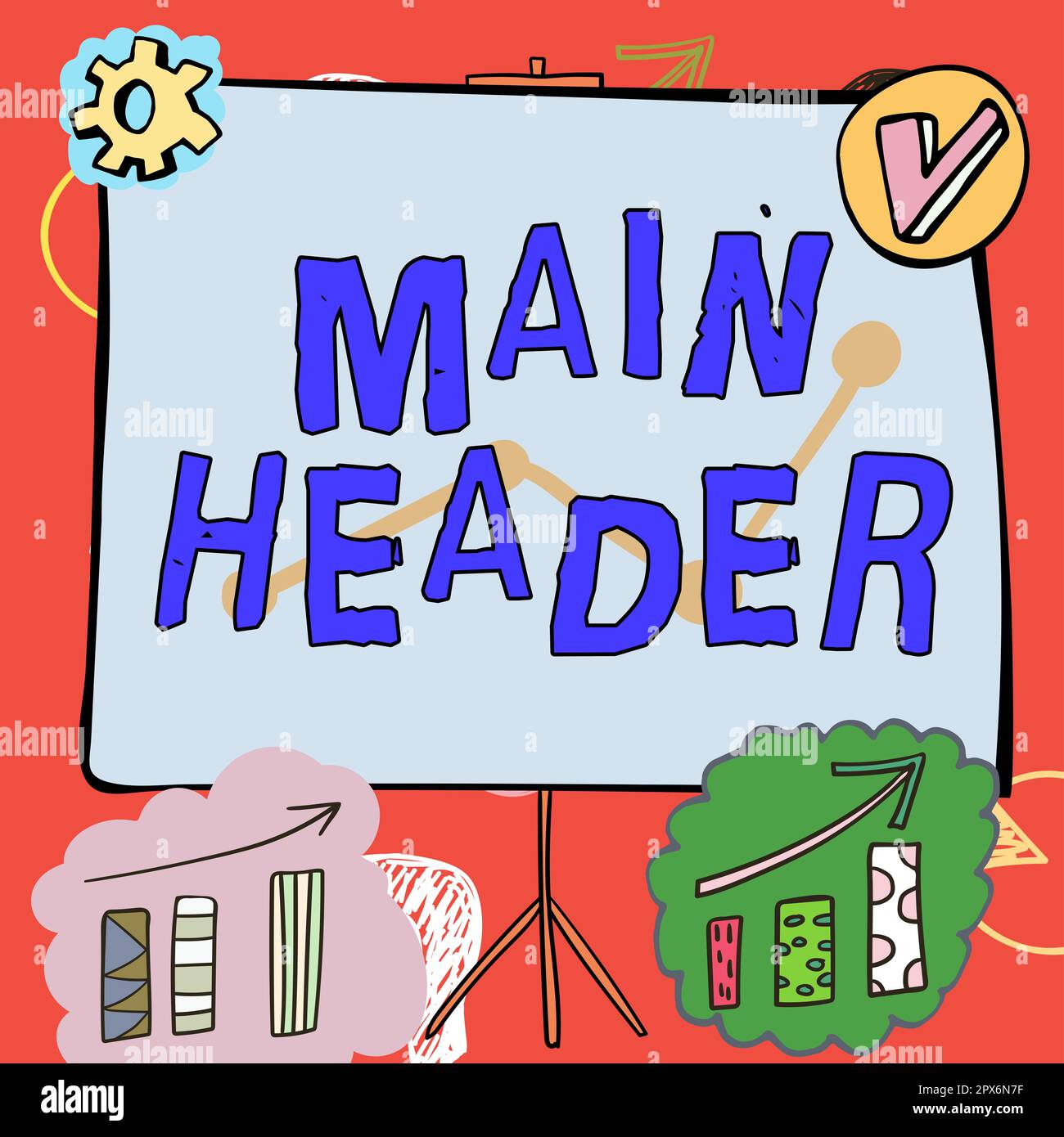 Text caption presenting Main Header, Internet Concept used to display ...