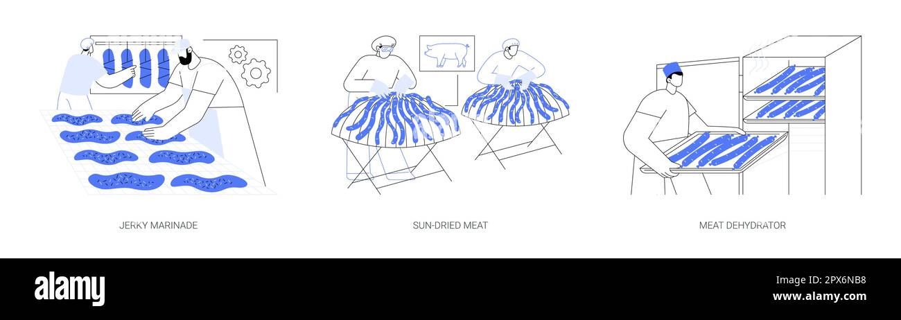 Meat drying abstract concept vector illustrations Stock Vector Image ...