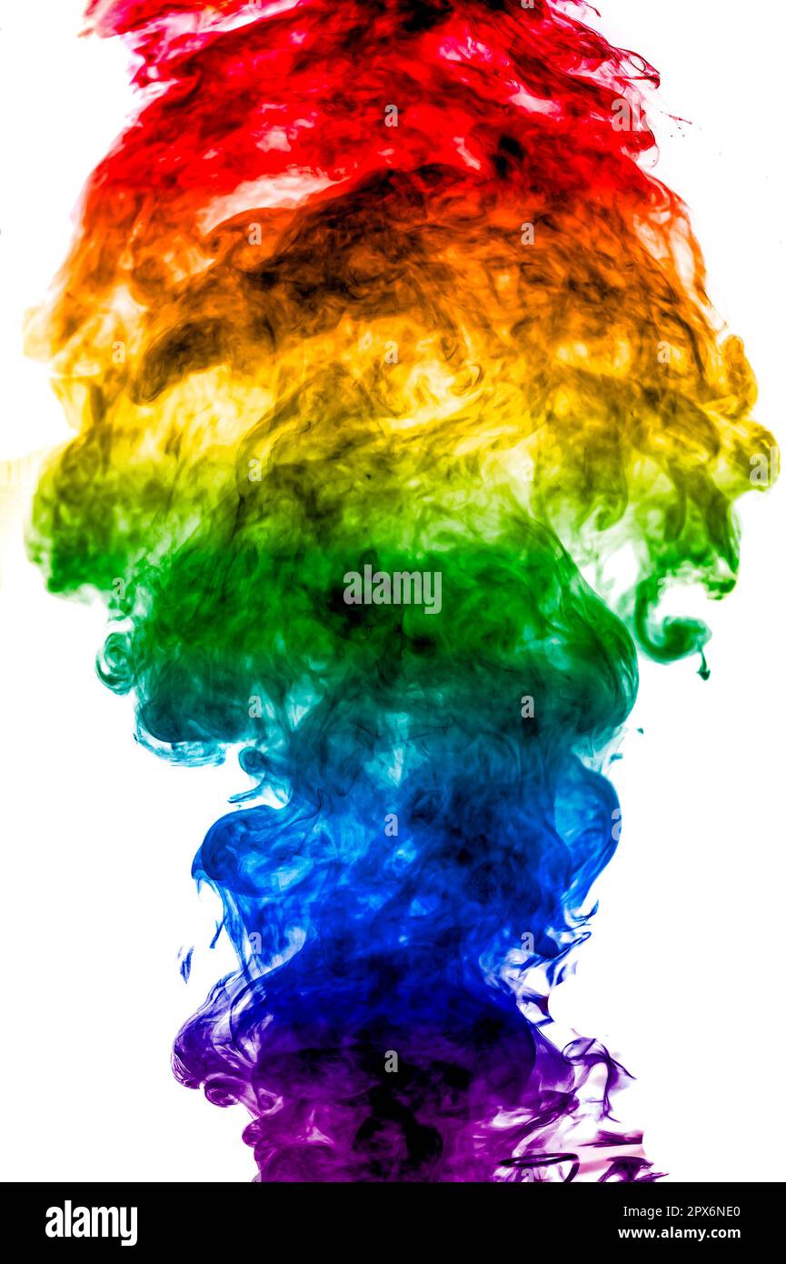 Rising water vapor in rainbow colors Stock Photo - Alamy