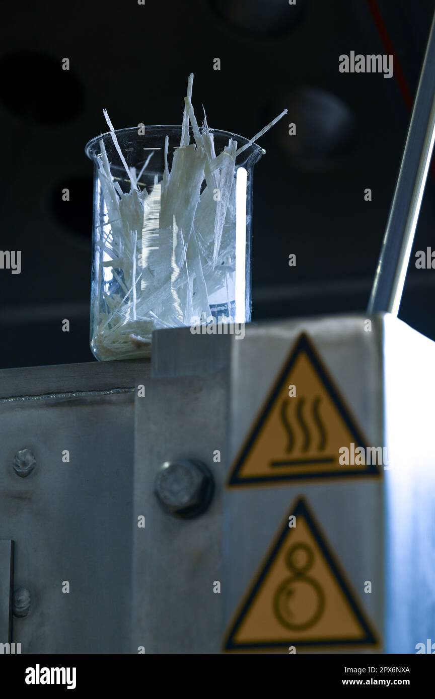 Osterhausen, Germany. 28th Apr, 2023. A laboratory glass contains ...