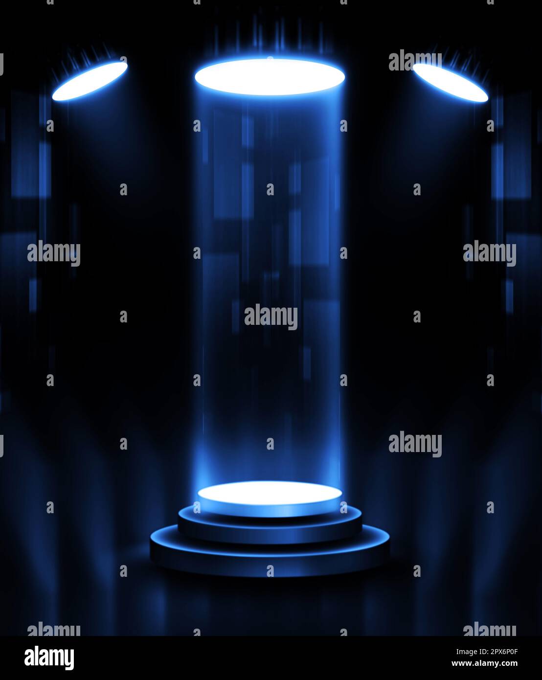 3D Rendering Abstract of Glass Tube Circular Stage Empty with ...