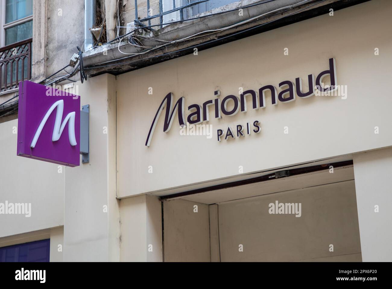 lyon , Aura France - 04 27 2023 : Marionnaud paris logo m brand and ...