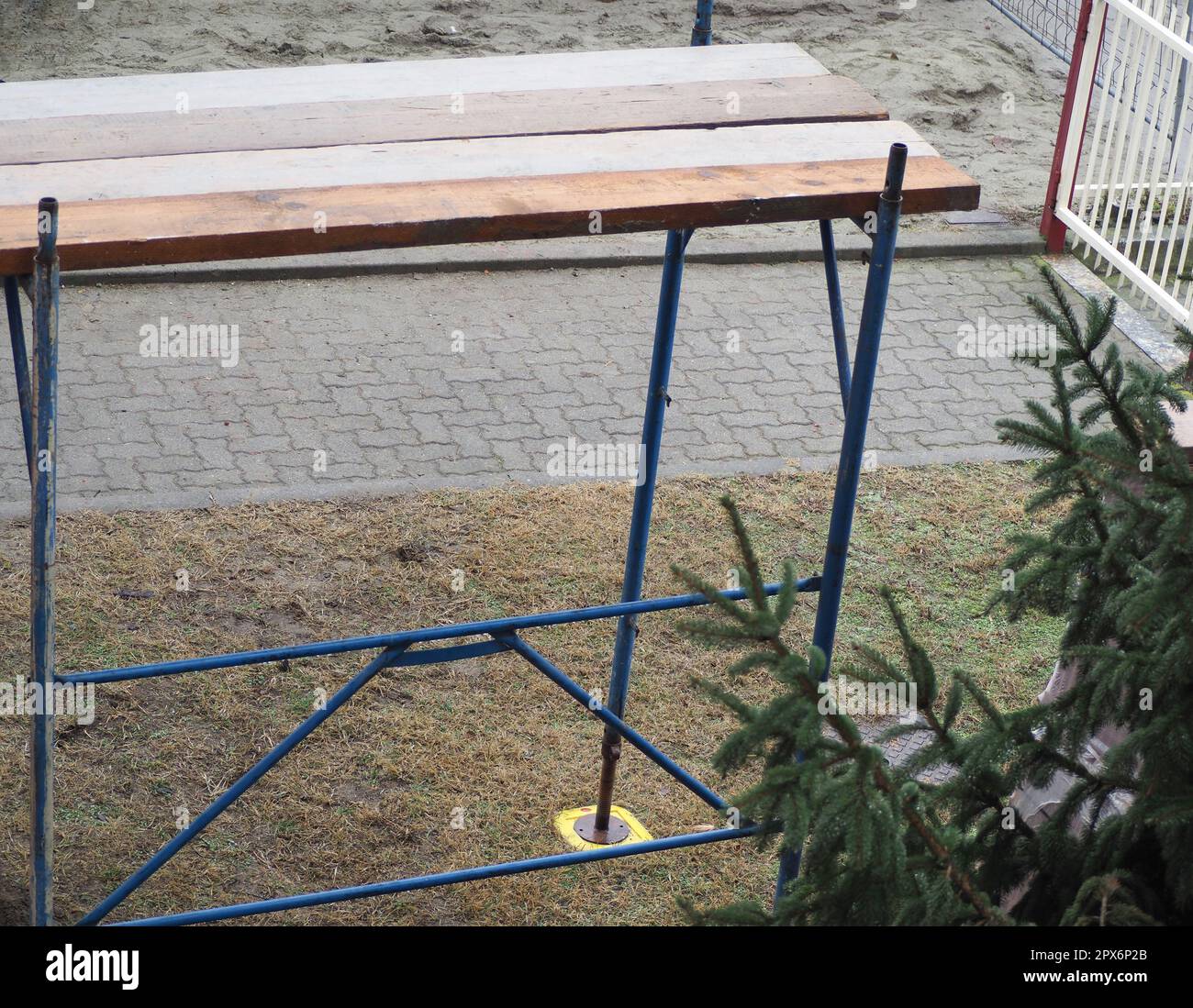 temporary pipes and joints scaffolding for construction works at ...