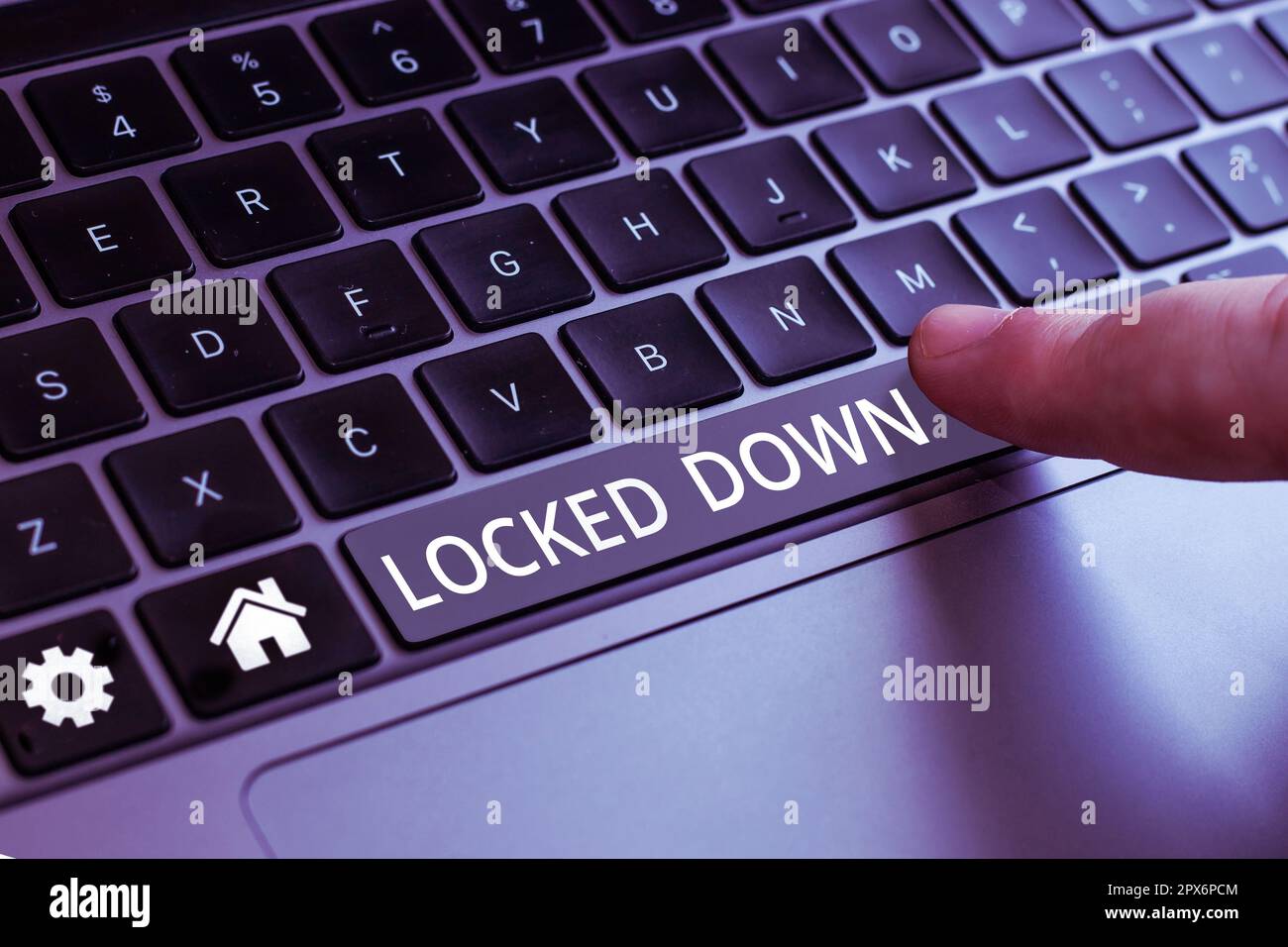 Text caption presenting Locked Down, Business showcase emergency ...