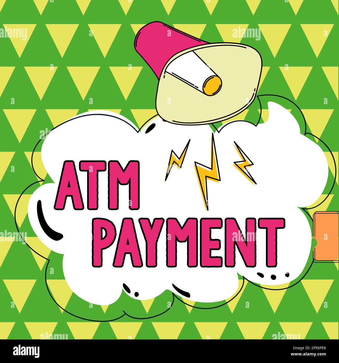 Hand writing sign Atm Payment, Word Written on Cashless Payment made ...