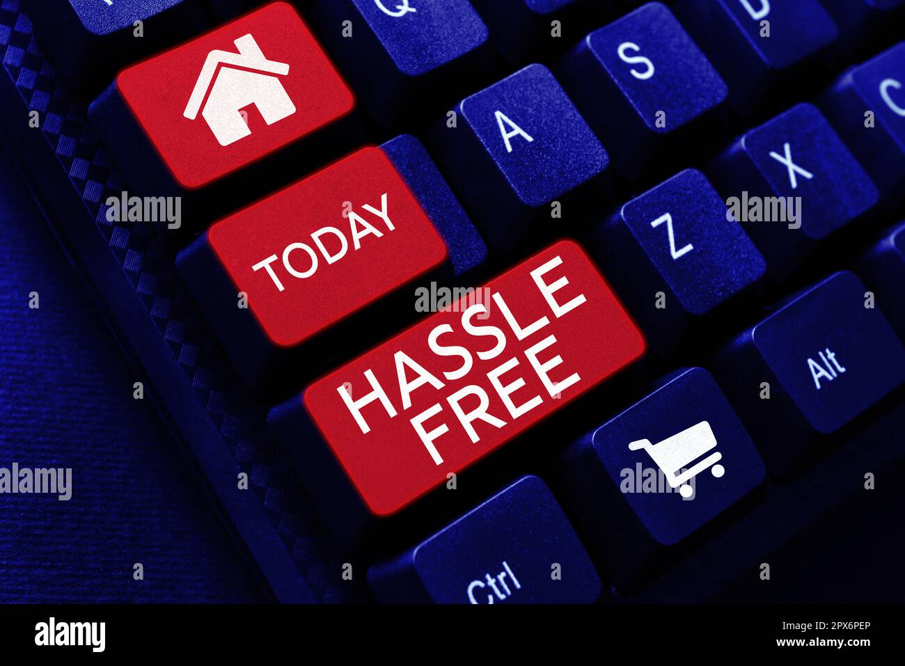 Sign displaying Hassle Free, Word Written on Without having a difficult ...