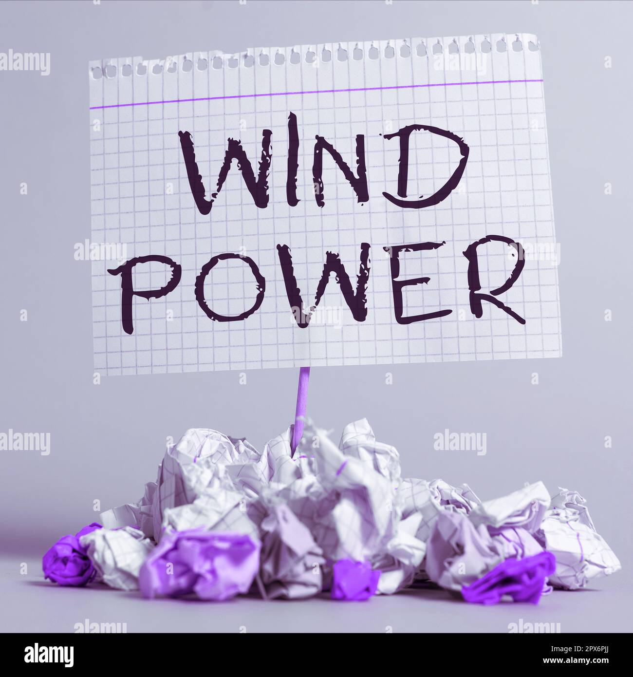 Conceptual display Wind Power, Word Written on use of air flow to ...