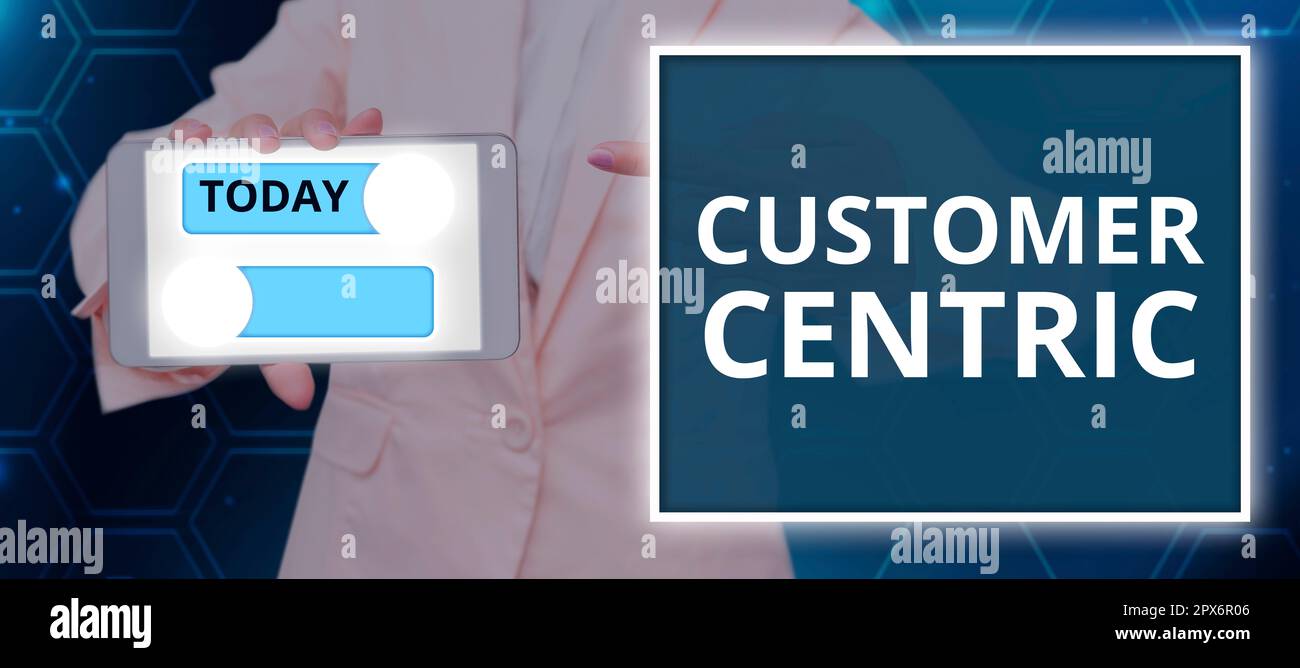 Handwriting text Customer Centric, Word for process of looking after ...