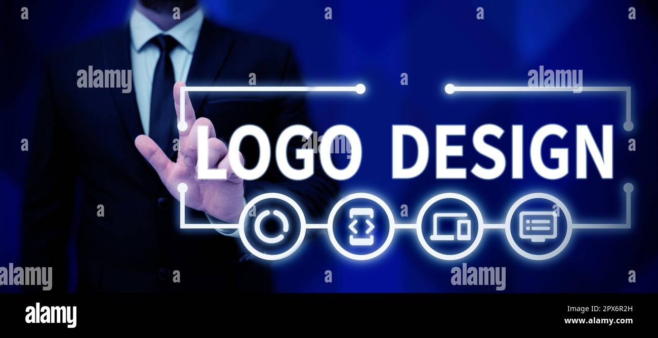 Text caption presenting Logo Design, Word for a graphic representation ...