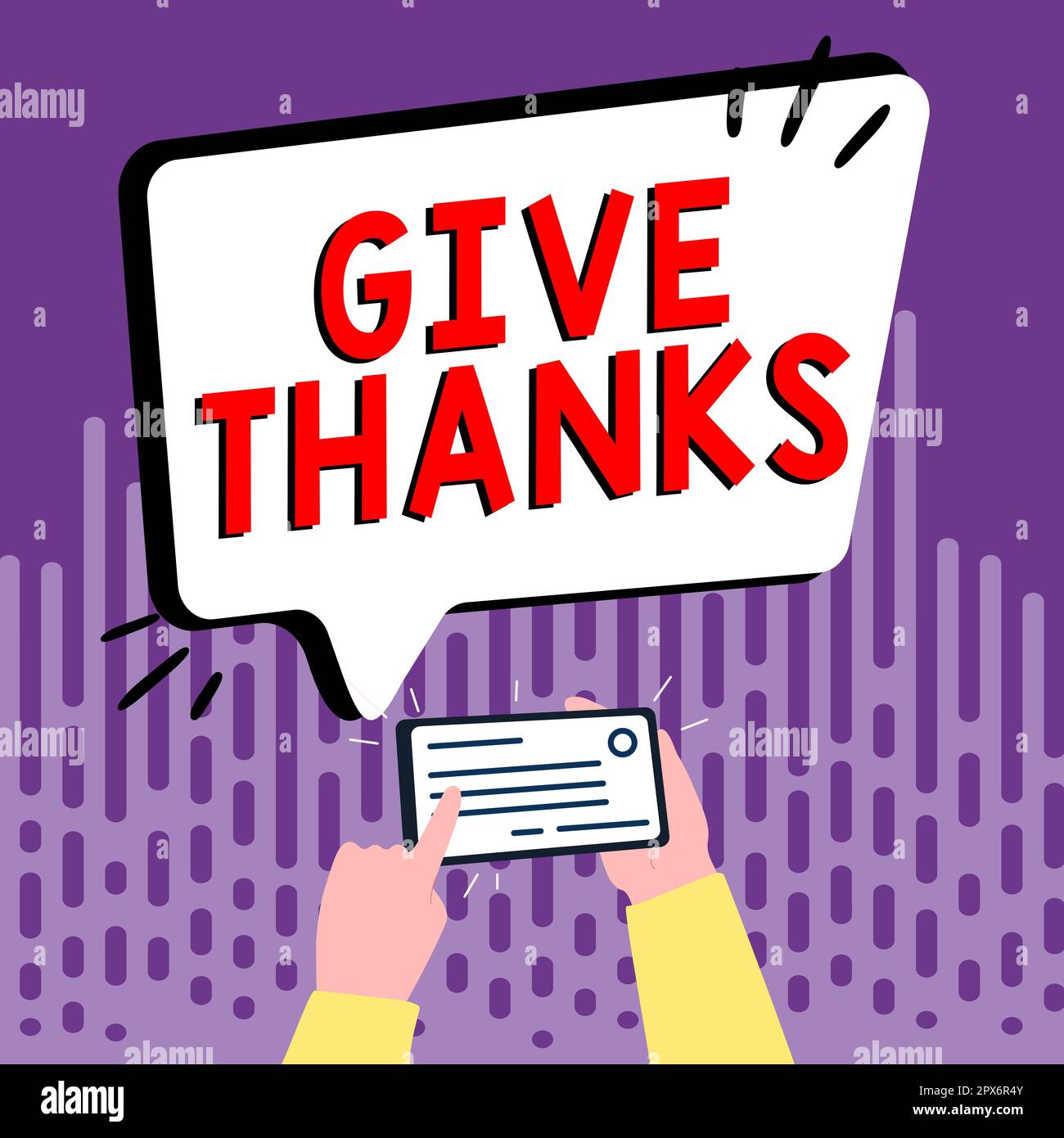 Conceptual caption Give Thanks, Word for express gratitude or show ...