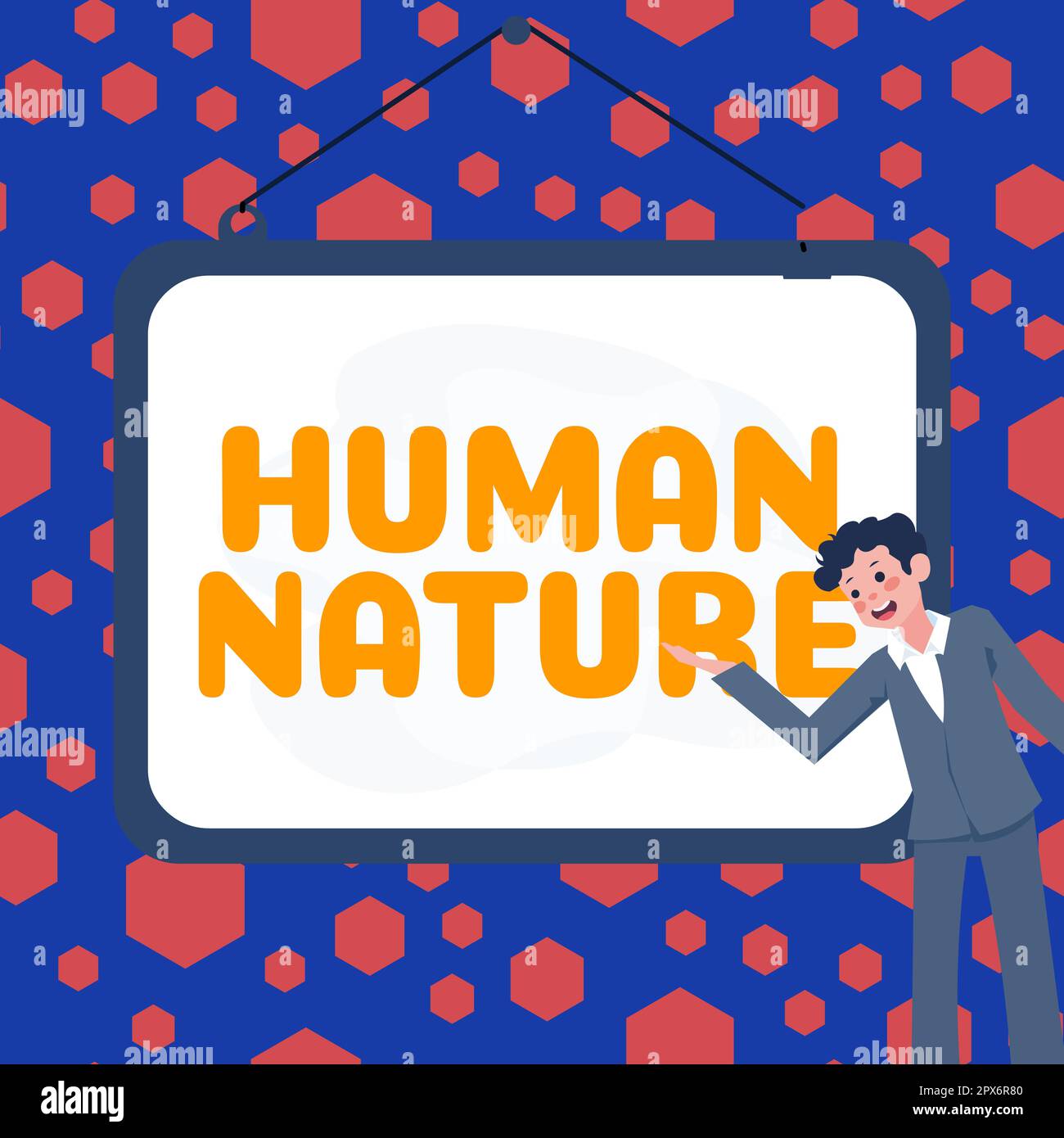 Sign displaying Human Nature, Business approach psychological ...